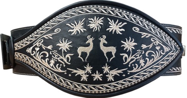 Alpenlife Ranzen Trachtengürtel Kitz, schwarz, Gr. 95cm-145cm